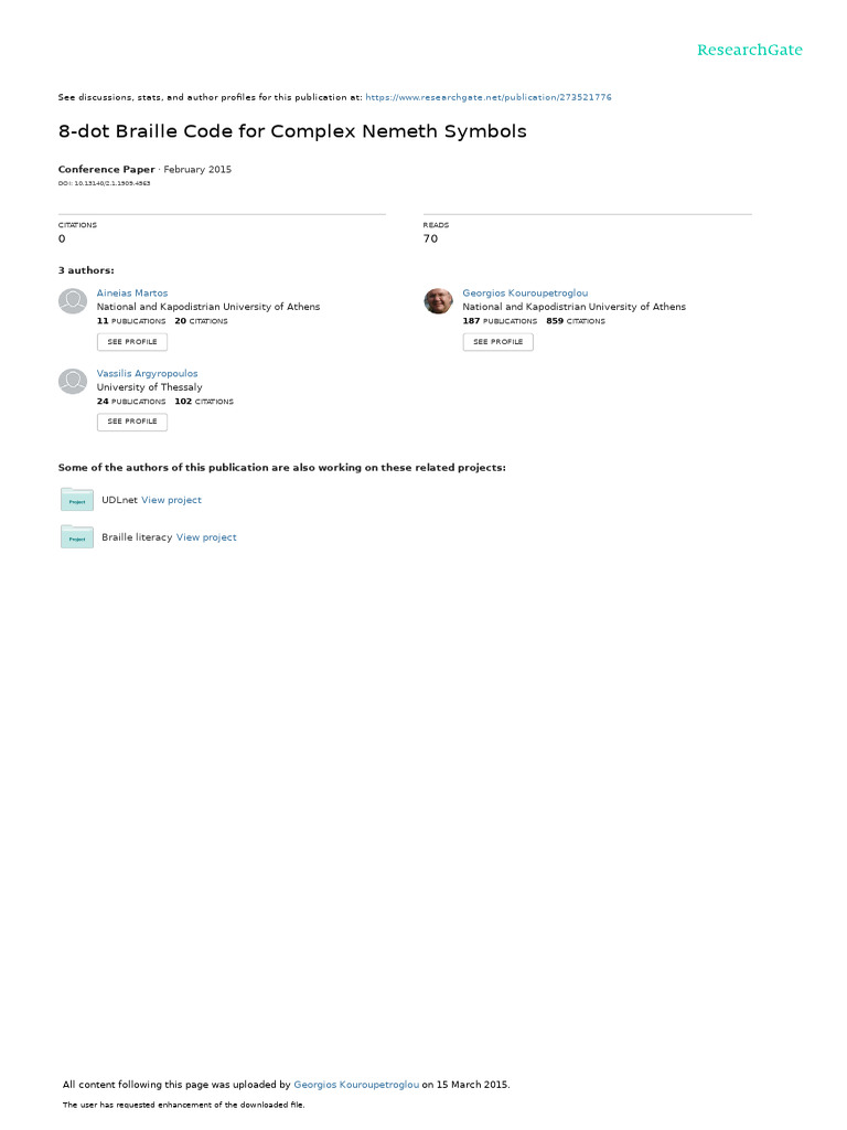 8 Dot Braille Code For Complex Nemeth Symbols | PDF | Character ...