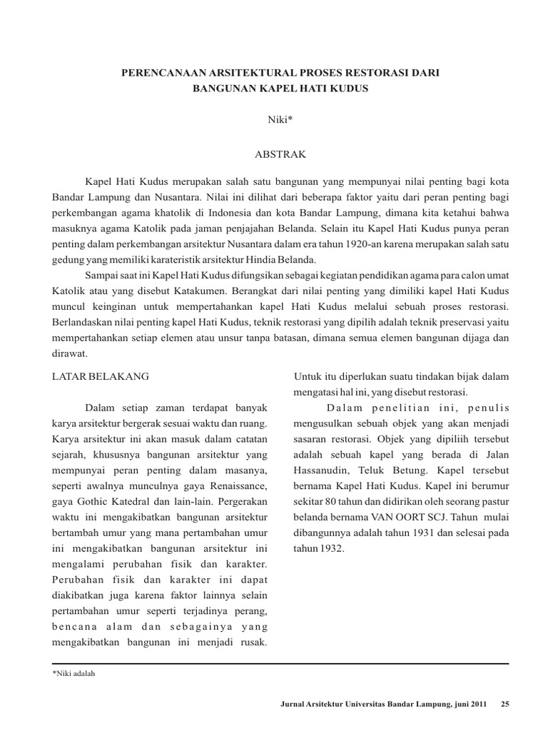 Dokumen.tips Perencanaan Arsitektural Proses Restorasi Dari | PDF