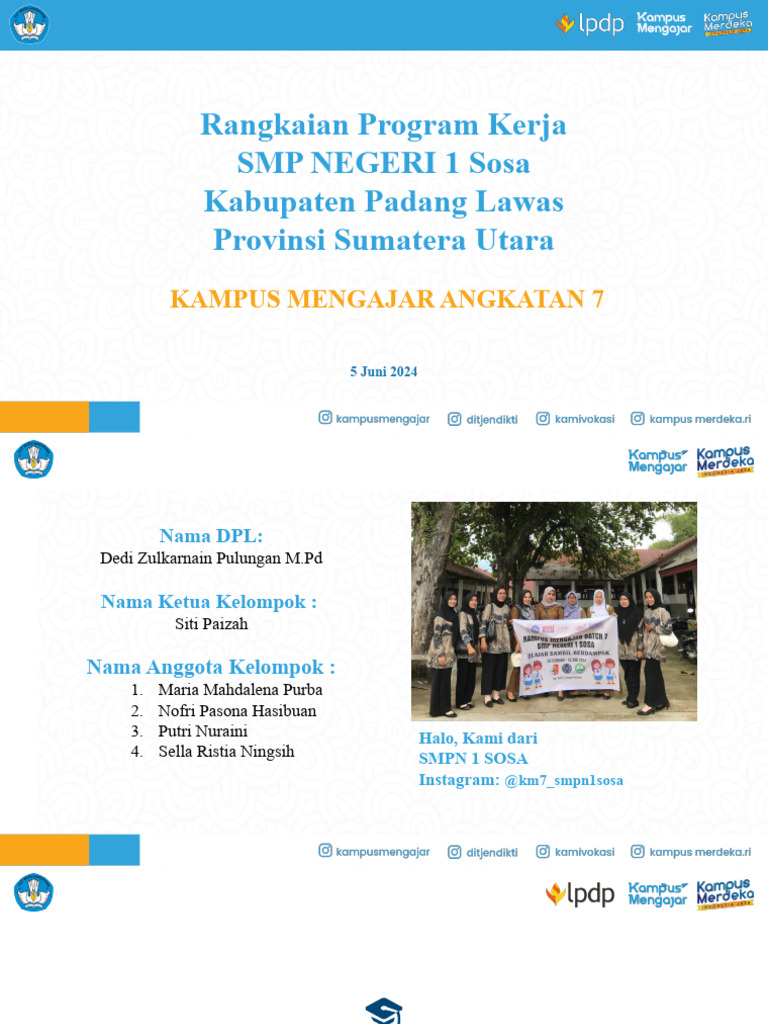 Program Kerja SMPN 1 Sosa 2024 | PDF