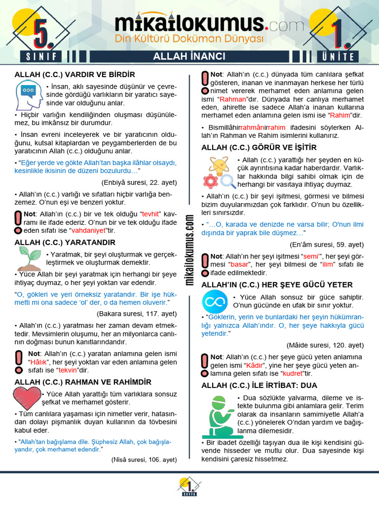 Dkab 1. Ünite Notları | PDF