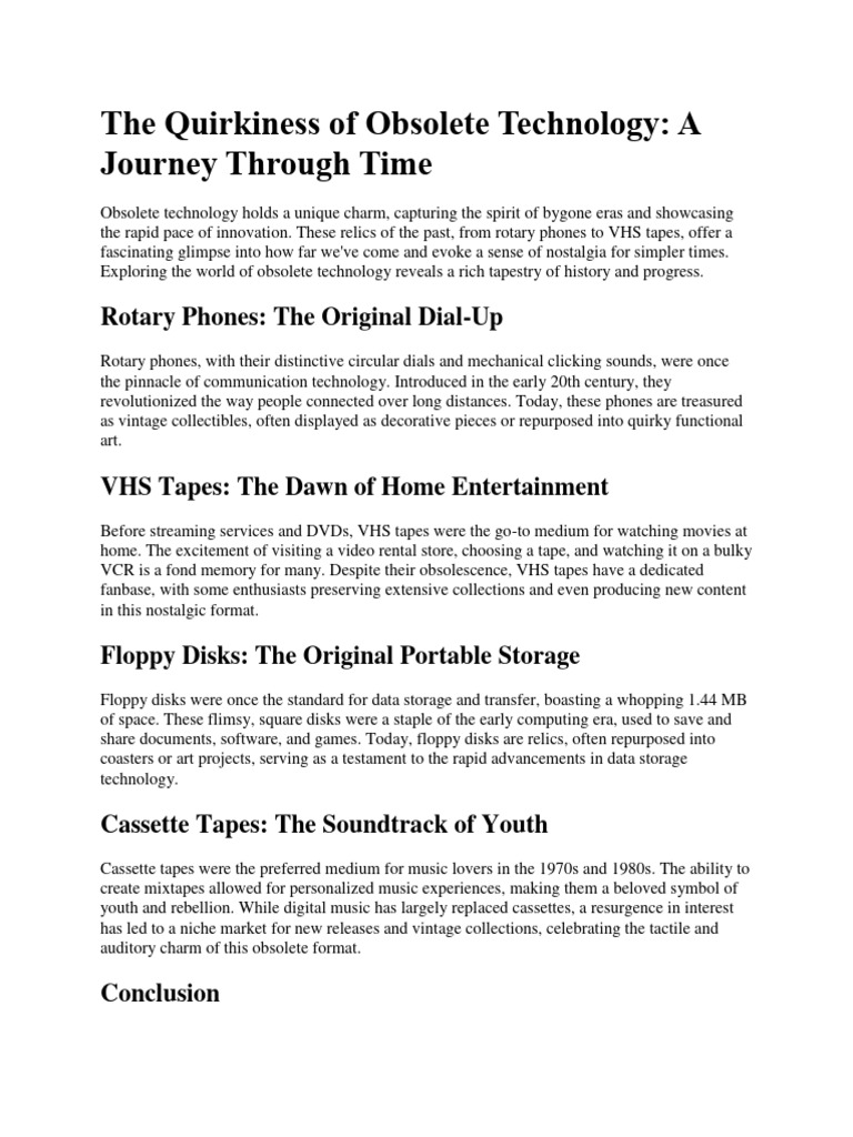 The Quirkiness of Obsolete Technology | PDF | Disk Storage | Floppy Disk