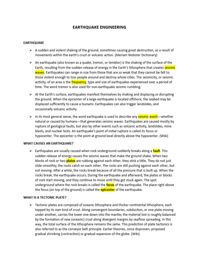 Earthquake Engineering | PDF | Earthquakes | Plate Tectonics