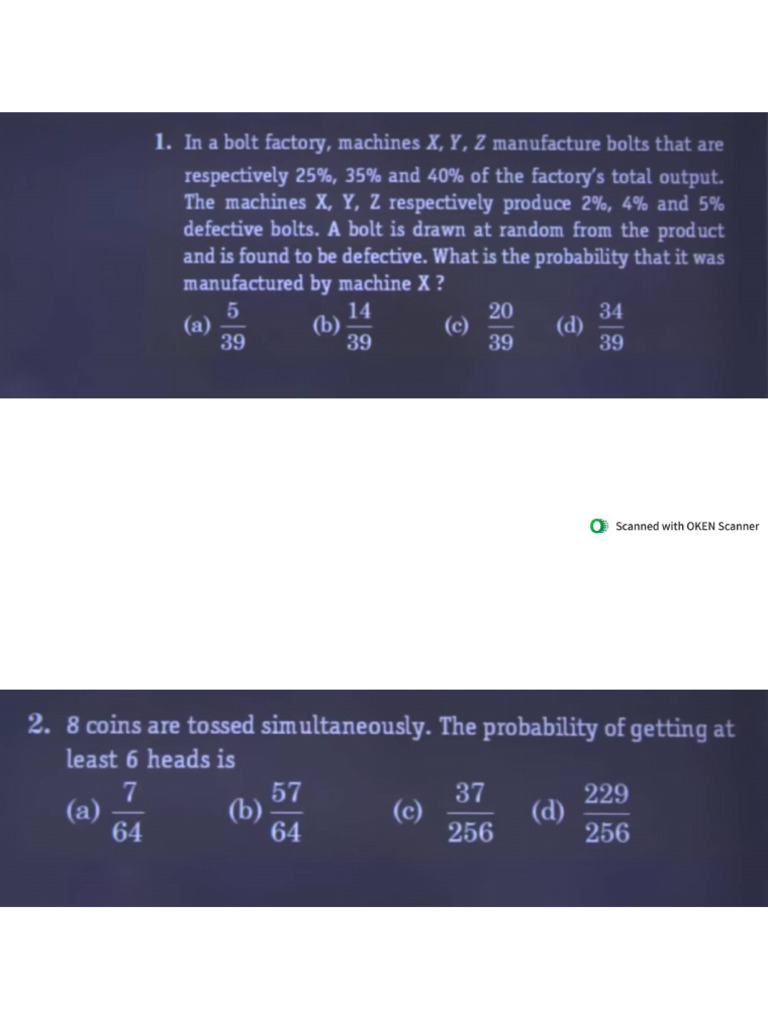 Probability Test Sun May 26 Test Nda | PDF