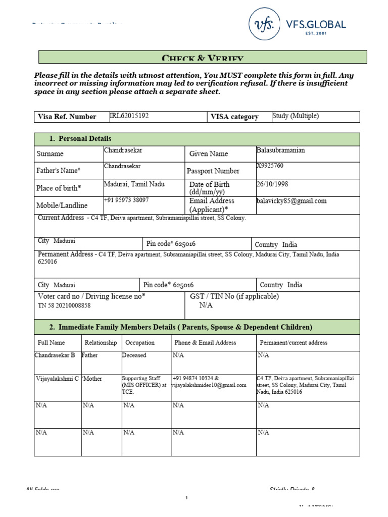 Check & Verify Form Ver.1-1 | Download Free PDF | Travel Visa | Banks