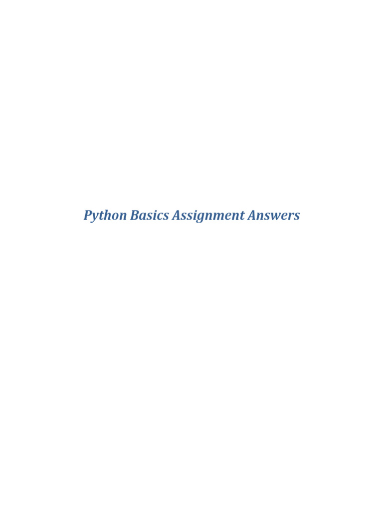 Python Assignment Answers | PDF | Data Type | String (Computer Science)