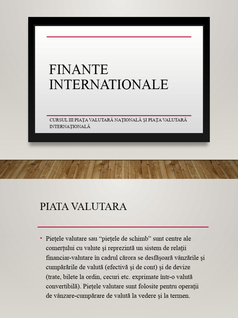 FI 3 Piata Valutara 1 | PDF