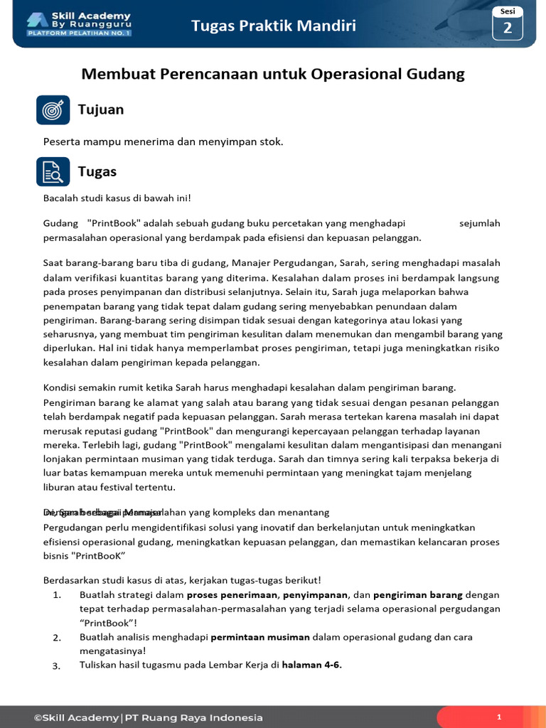 TMP 2 Membuat Perencanaan Operasional Gudang - AGUS SAEPUDIN | PDF