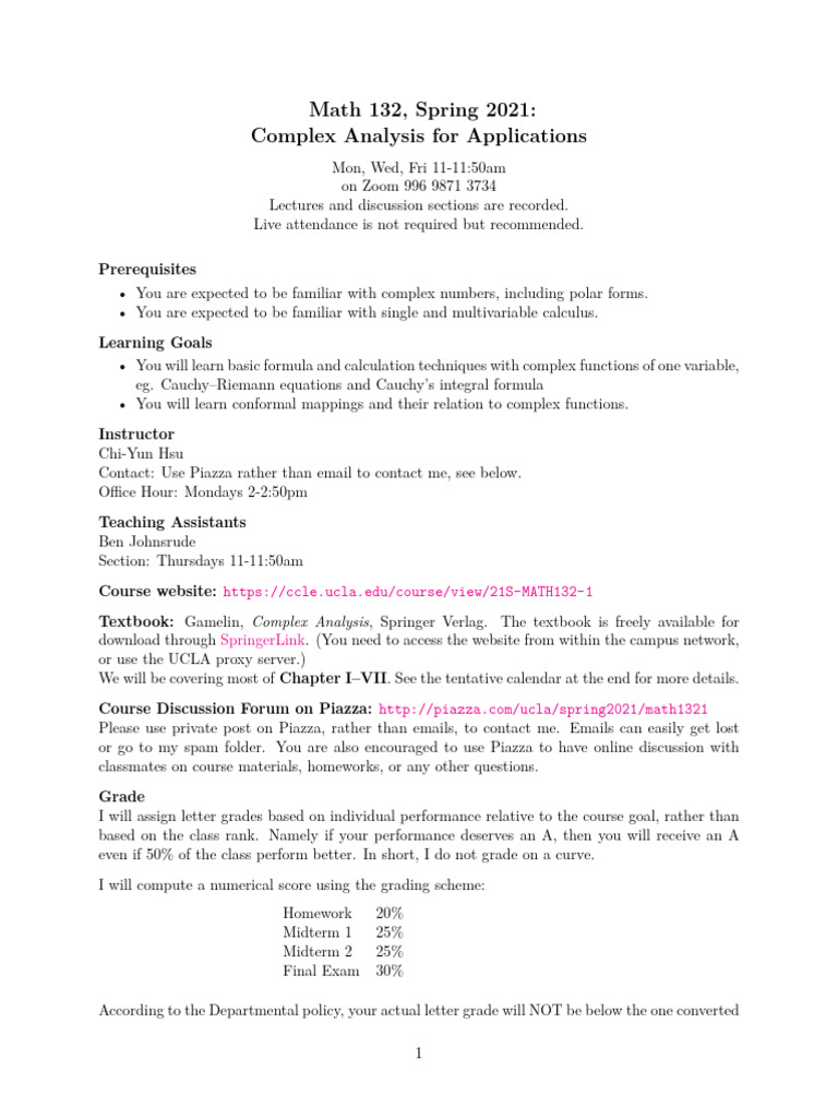 132S21 | Download Free PDF | Complex Analysis | Mathematical Analysis