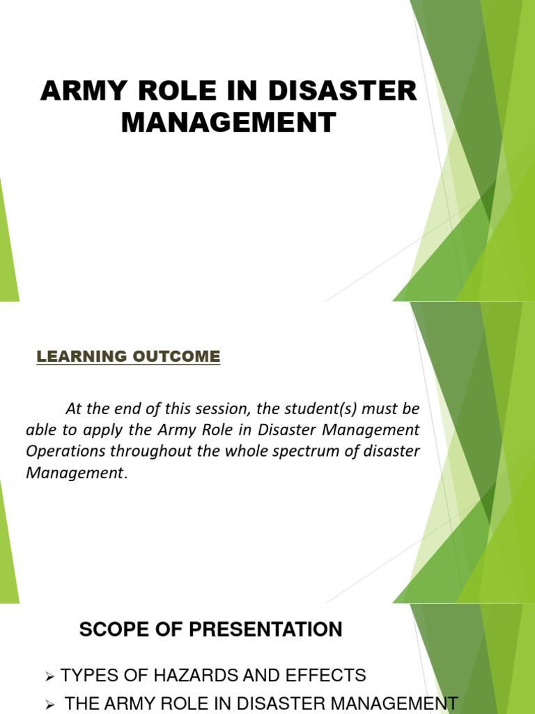 Army Role in Disaster Management | PDF | Natural Disasters | Volcano
