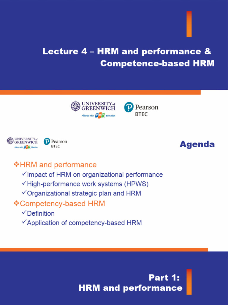Lecture 4 - HRM and Performance | PDF | Human Resource Management | Performance Indicator