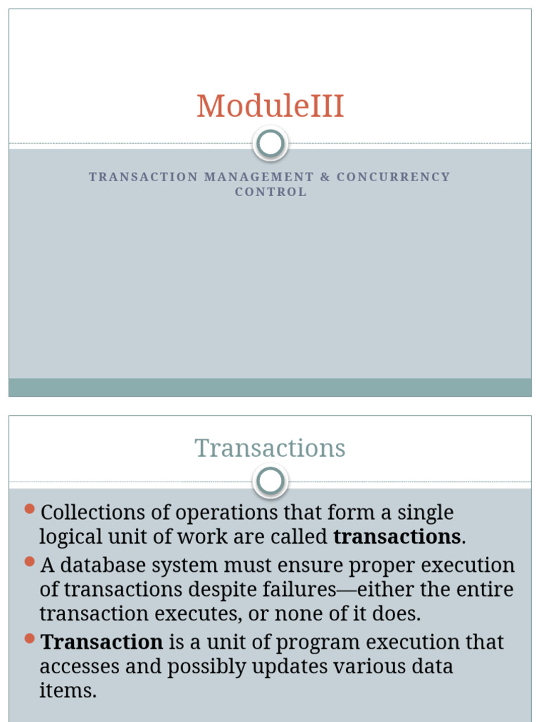 Transaction Management & Concurrency Control | PDF | Database Transaction | Databases