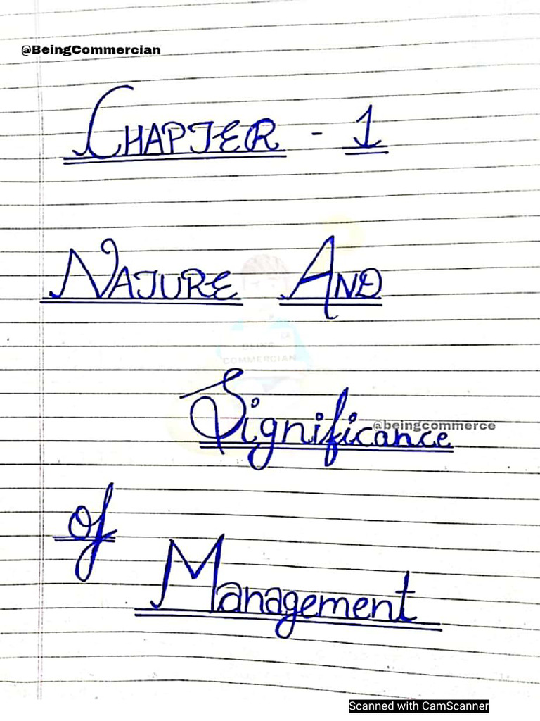 Chapter 1 (Nature & Significance of Management | PDF