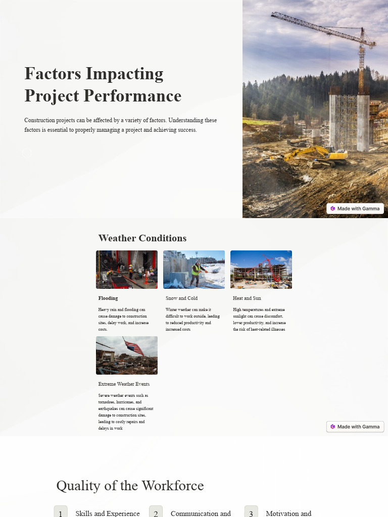 Factors Impacting Project Performance | PDF | Weather