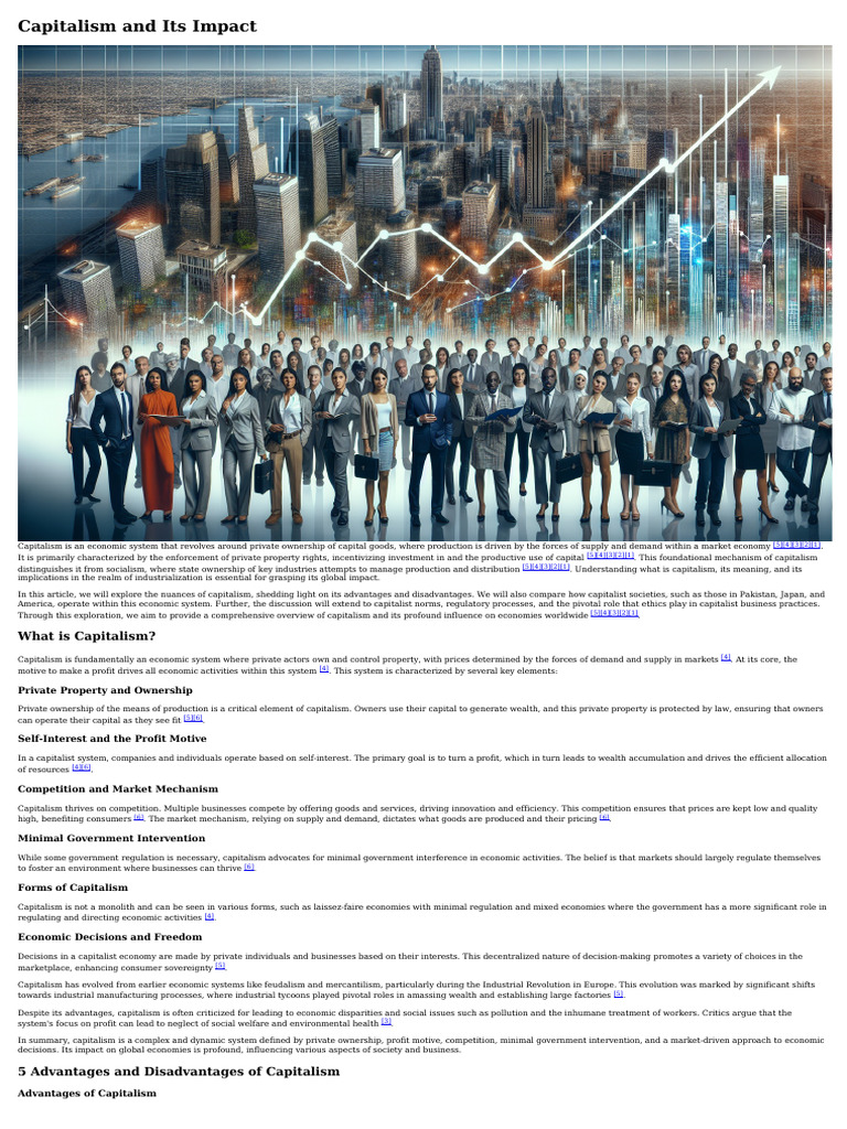 Capitalism and Its Impact | PDF | Capitalism | Economic System