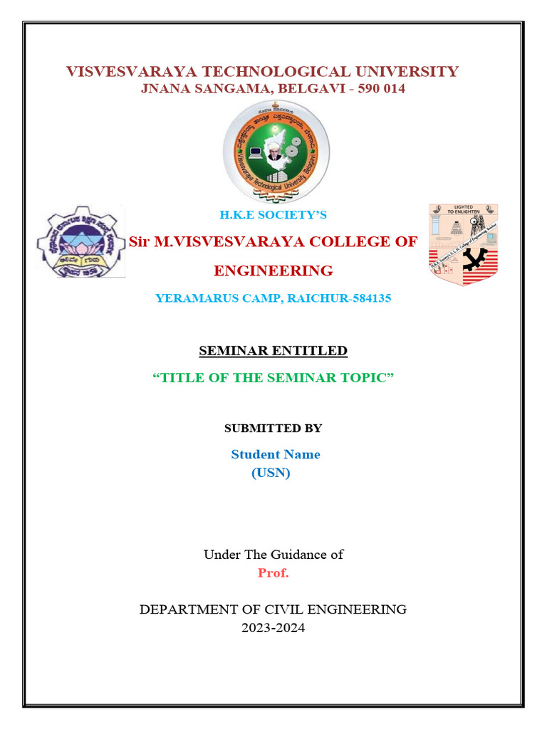 Seminar Report Format Download Free Pdf Engineering