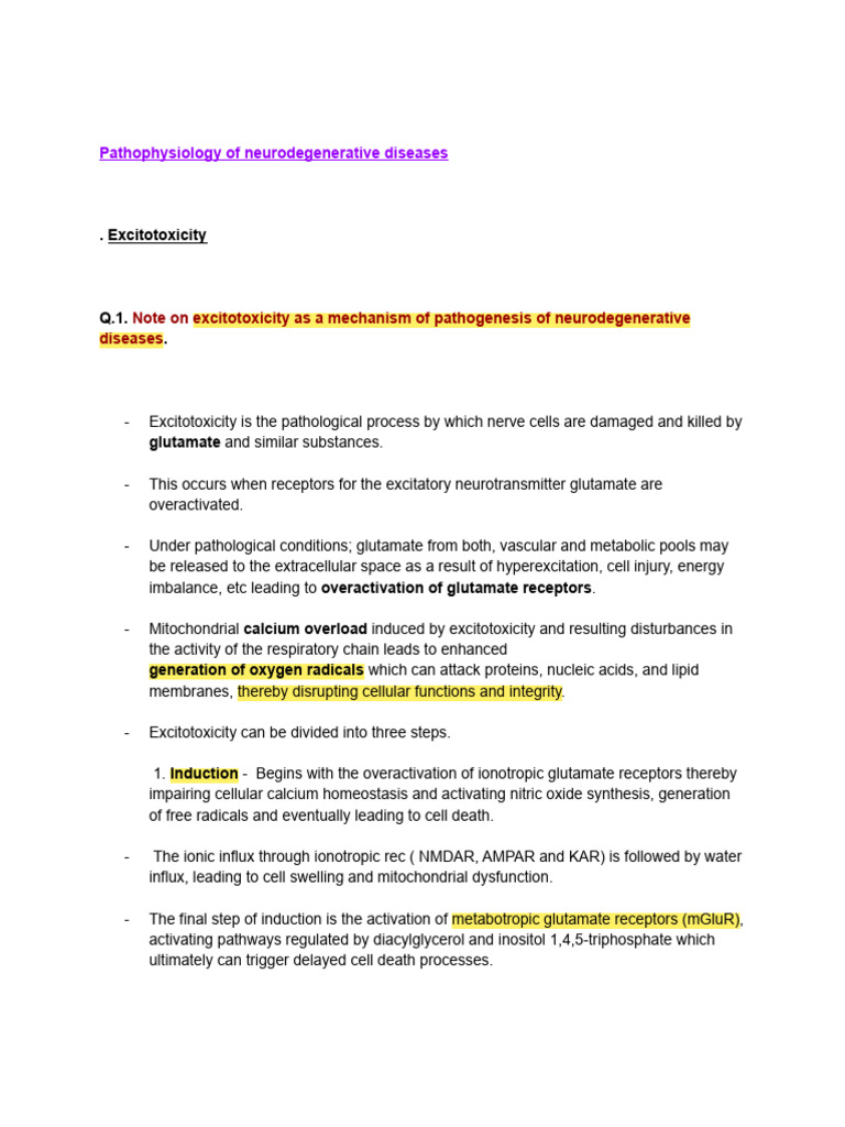 Pathophysiology of Neurodegenerative Diseases | PDF | Angiotensin ...