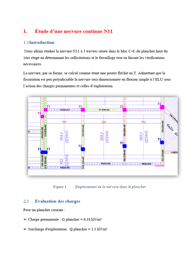 Calcul du ferraillage des nervures N11 | PDF | Élasticité (Physique ...