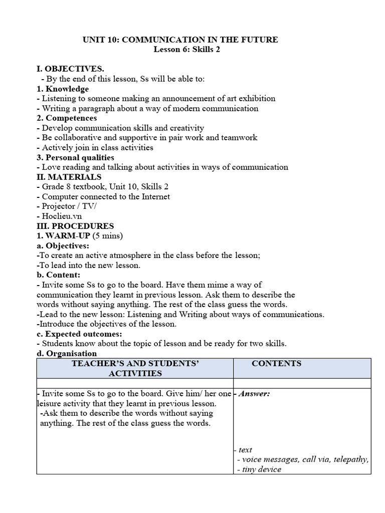 Unit 10 - Skills 2 | Download Free PDF | Videotelephony | Internet