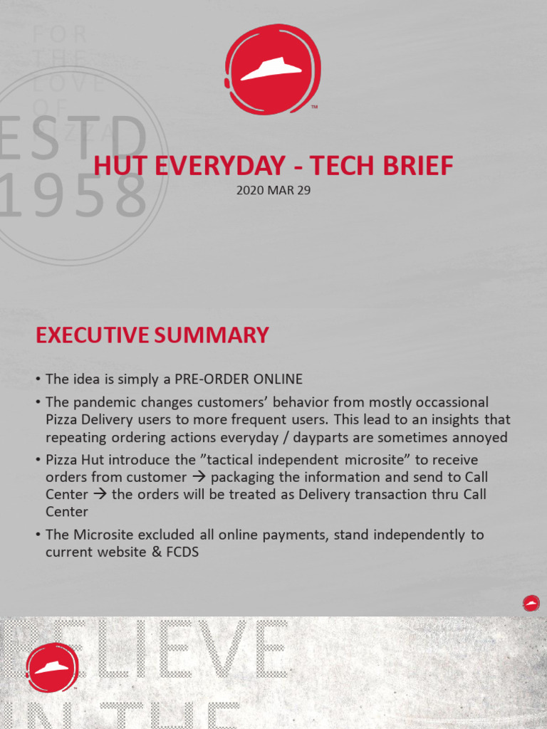 200331 Project Hut Everyday technical brief, Oscar rev01 | PDF