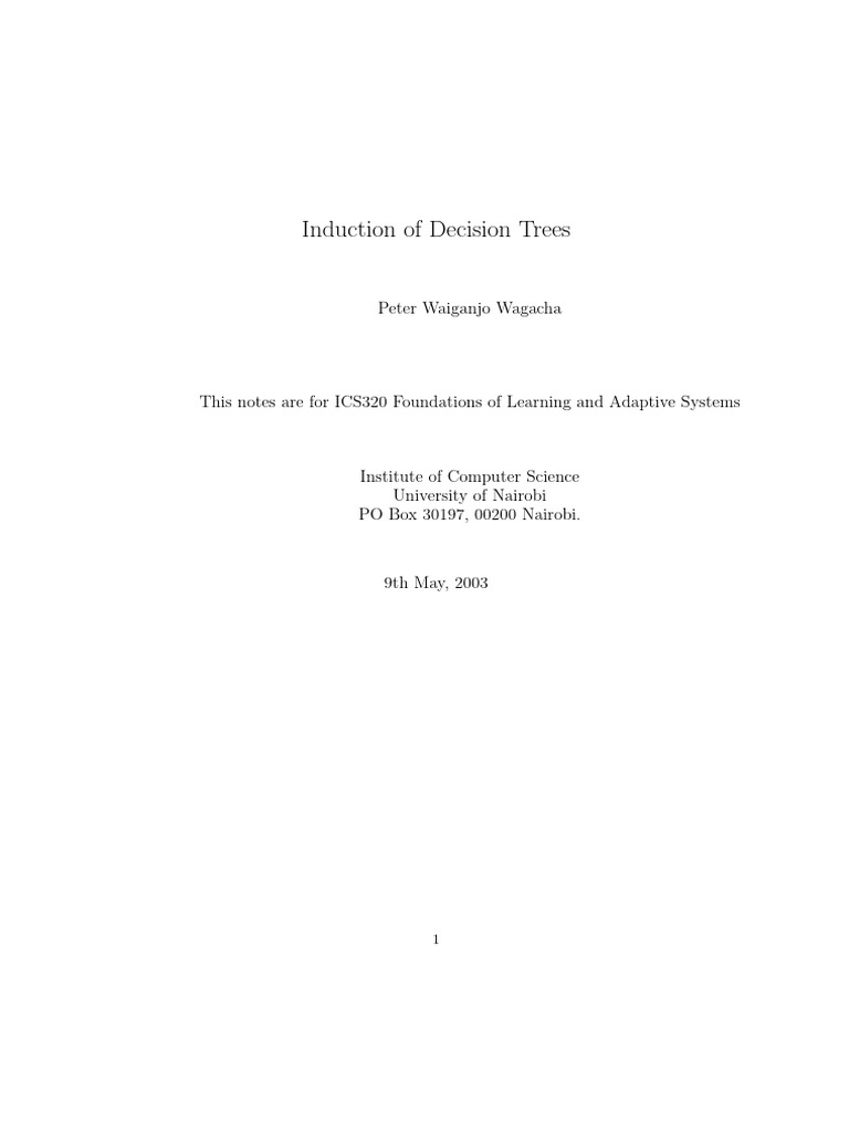 Decision Trees | PDF | Statistical Classification | Theoretical ... Decision Trees | PDF | Statistical Classification | Theoretical ...