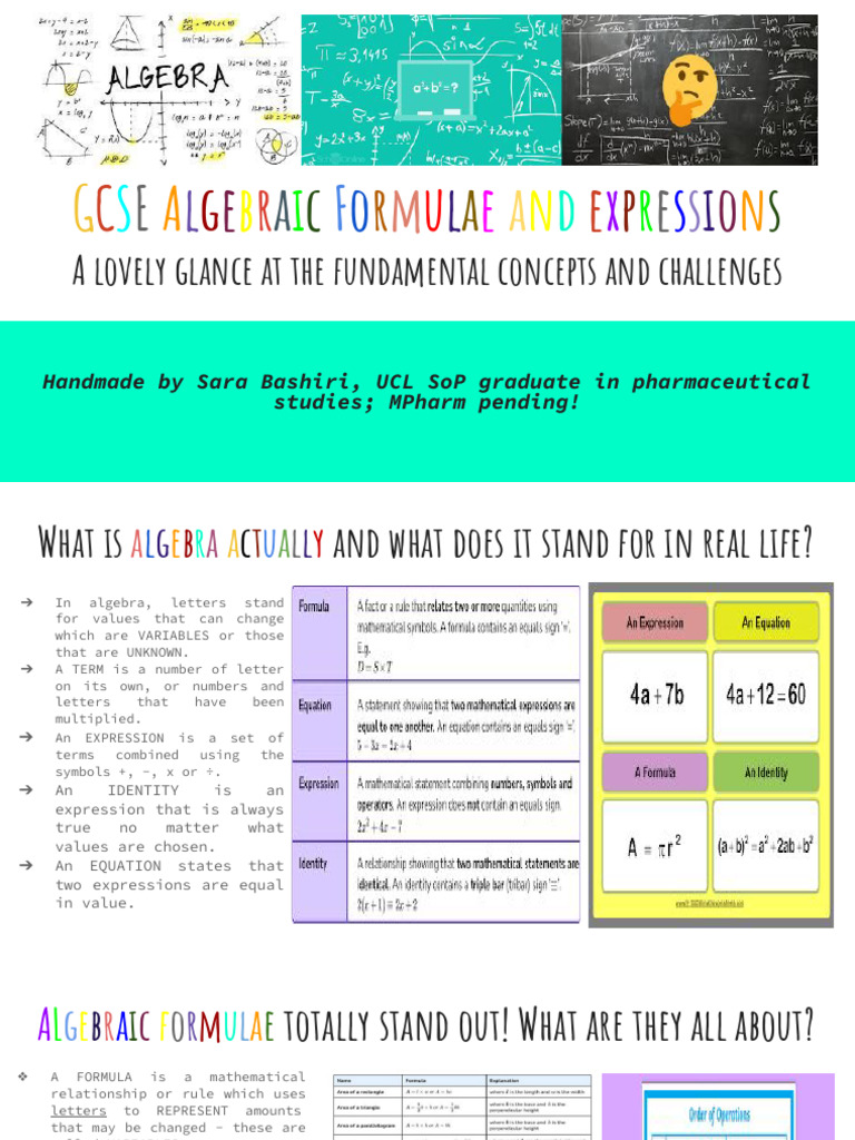 GCSE Algebraic Expressions - Maya | PDF | Equations | Quadratic Equation