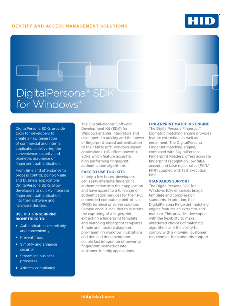 Iam Digitalpersona SDK Windows Ds en - 0 | PDF | Remote Desktop Services | Software Development Kit