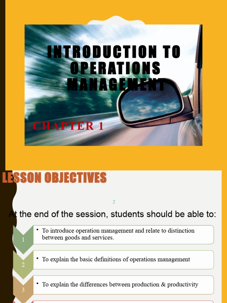 CHP 1_Introduction to OPM | PDF | Operations Management | Factors Of ...