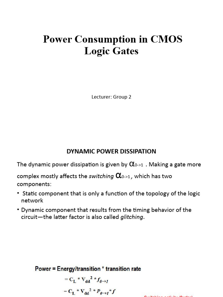 CMOS Logic Gates Power Consumption Analysis | PDF | Logic Gate | Cmos