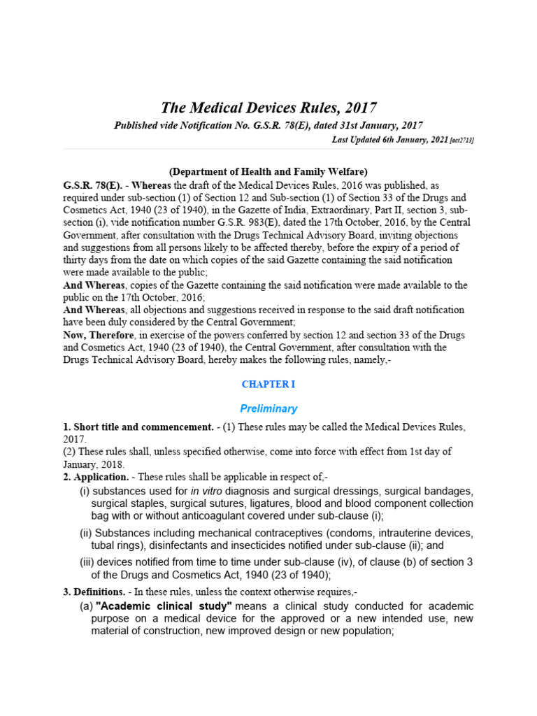 MDR 2017 | PDF | Medical Device | Clinical Trial