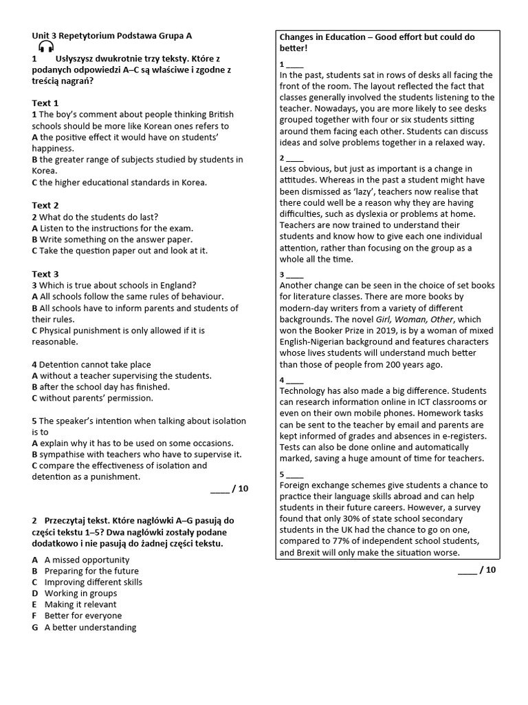 RepetMat U03 Test Podst A | PDF | Teachers | Schools