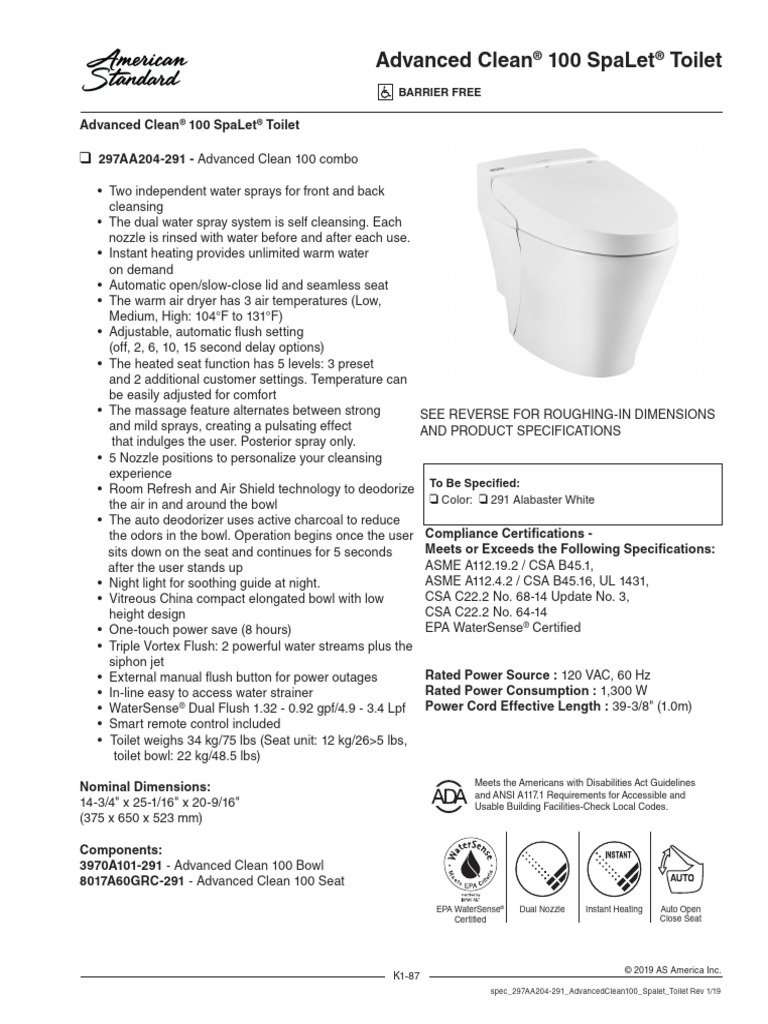Luxury Bidet Toilet Features | PDF | Toilet | Manufactured Goods