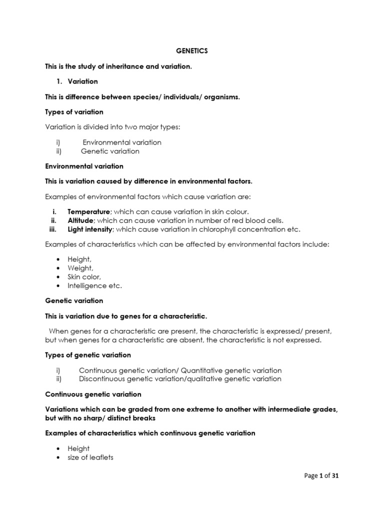 GENETICS | PDF | Dominance (Genetics) | Genotype