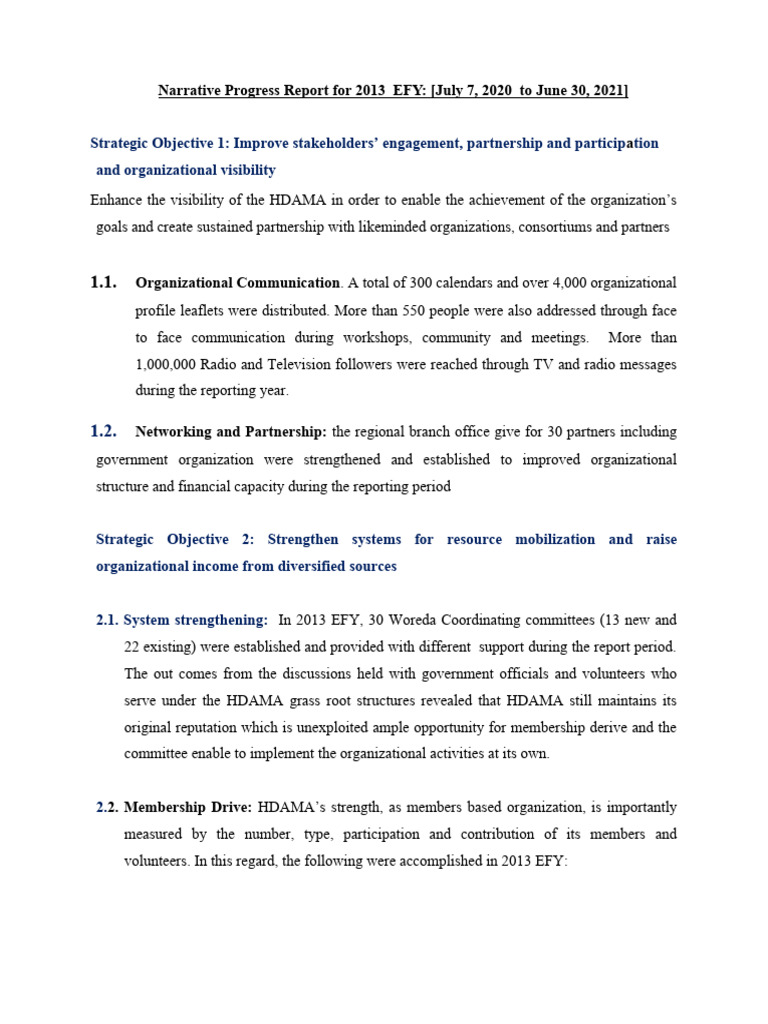 2013 EFY Narrative Progress Report For | Download Free PDF | Expense ...