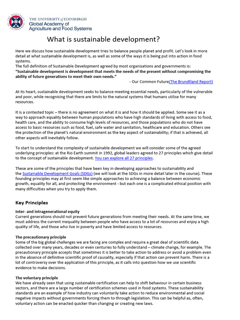 Topic 3 Sustainable Development | PDF | Sustainability | Sustainable ...