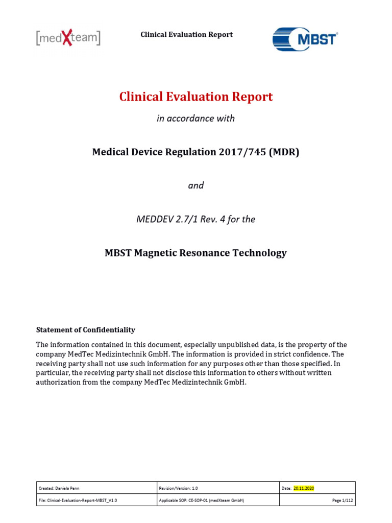 2021 1 Cer Clinical Evaluation of MBST Technology Eng v1 0 29 Jan 2021 ...