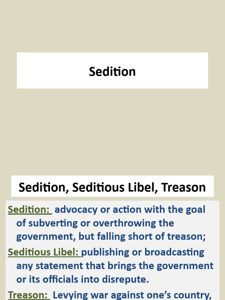 Sedition | PDF | Defamation | Justice
