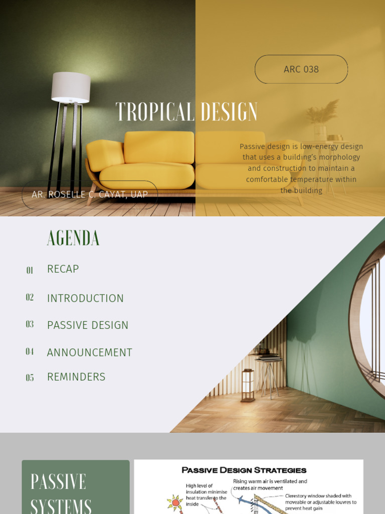 Arc 038 Passive Design Lecture | PDF | Construction Law | Building Technology