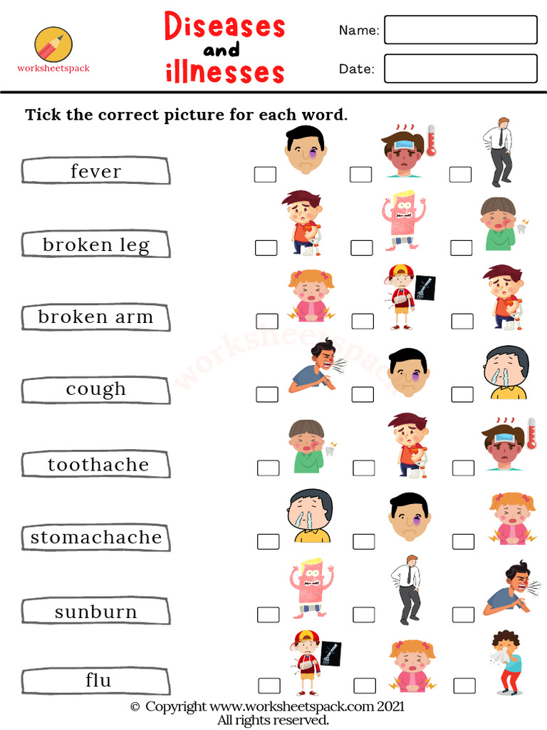 Esl Diseases And Illnesses Vocabulary Worksheets Pdf Pdf