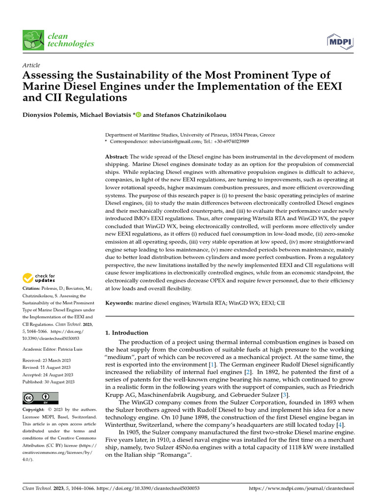 Assessing The Sustainability of The Most | PDF | Piston | Diesel Engine
