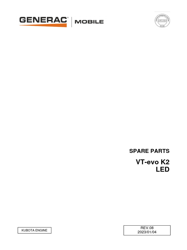 Generac VT-evo K2 Spare Parts Guide | PDF | Electrical Connector ...