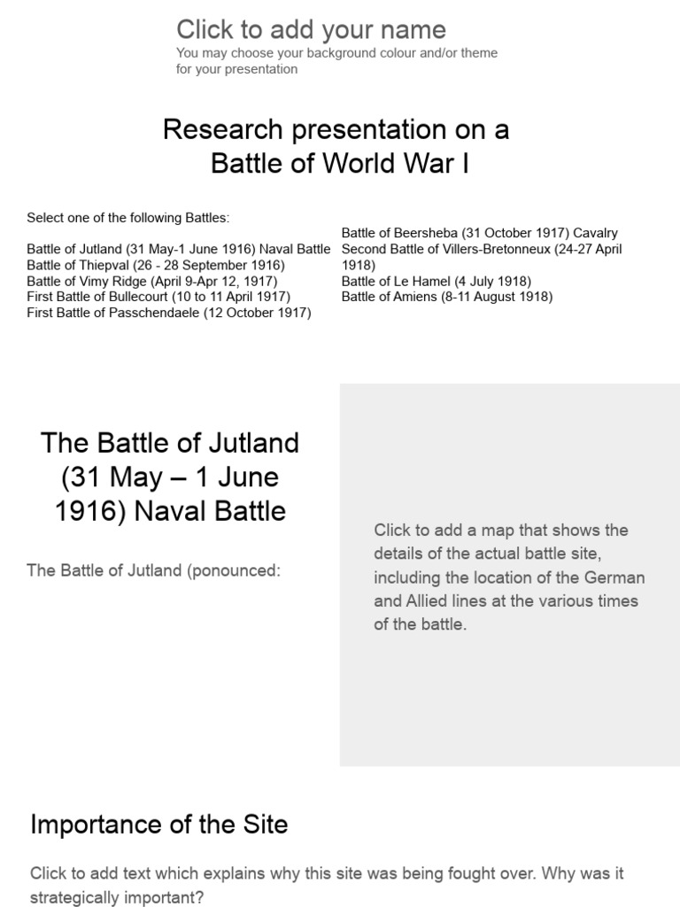 WW1 Battle Presentation | PDF | Battles | World War I