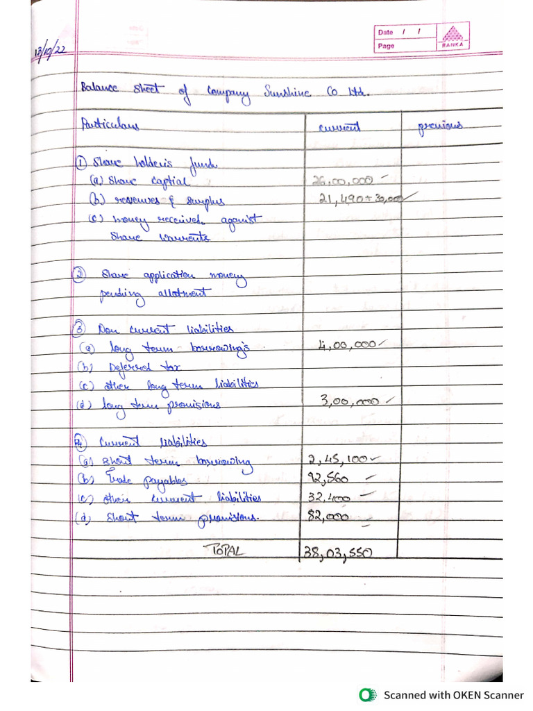 Continuous - 2 (Balance Sheets) | PDF