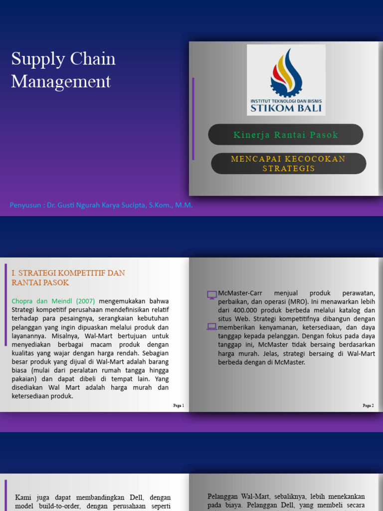 SCM Pertemuan 1B | PDF | Bisnis | Komputer