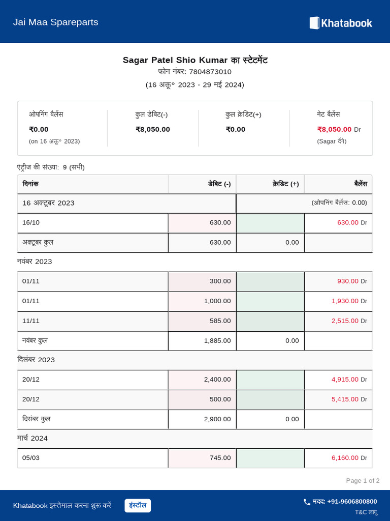Khatabook Customer Transactions 29.05.2024 02.08.17.PM | PDF