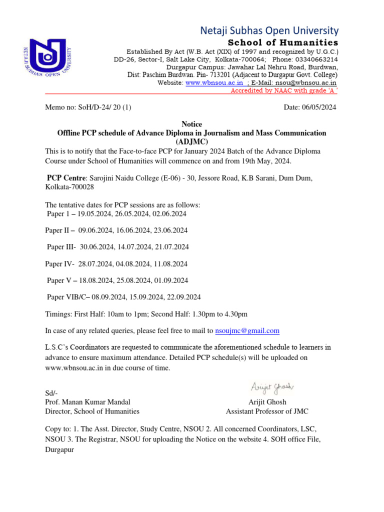ADJMC PCP Schedule for May 2024 | PDF