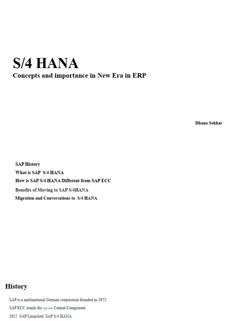 BASIC - Slides - S4 HANA | PDF | Computing | Information Technology