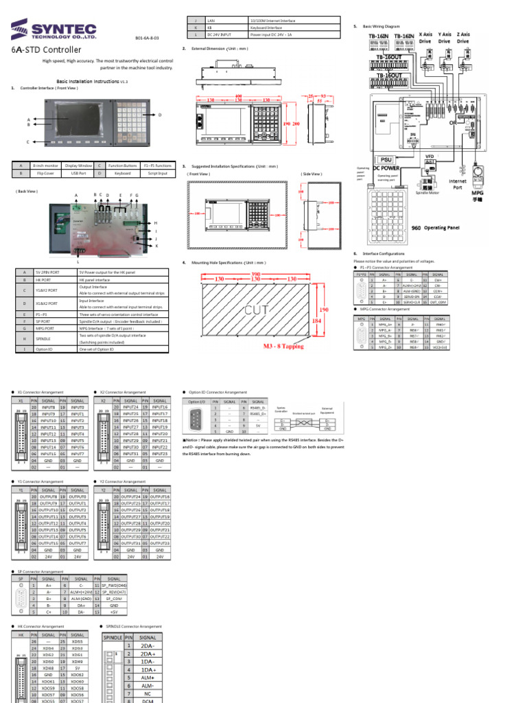 6A-STD Controller Installation Guide | PDF | Electrical Connector ...
