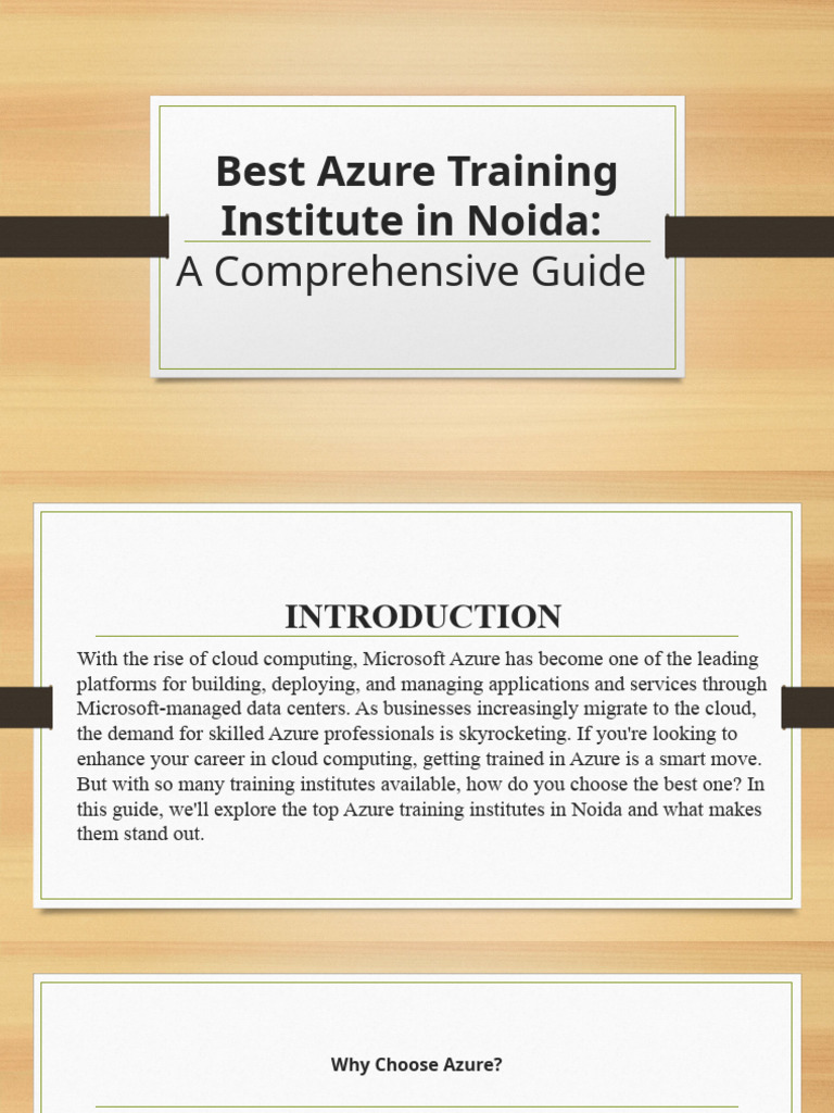 Azure Training Guide for Noida Pros | PDF | Microsoft Azure | Cloud ...