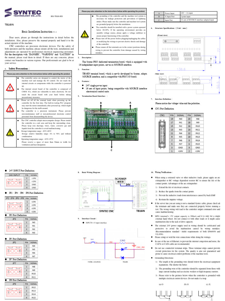 B01-TB16I-003 - TB16IN Basic Installation Instructions - ENG | PDF ...