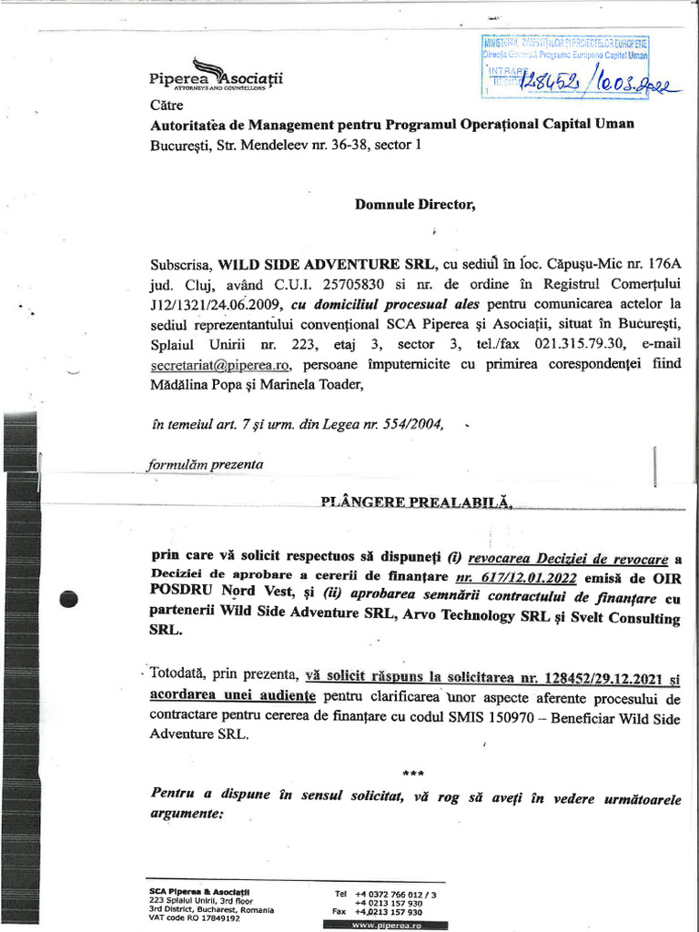 Plangere Prealabila AM POCU | PDF